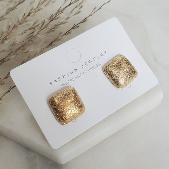 Jewelry | 5 For 25 Gold Color Square Shape Stud Earrings | Poshmark